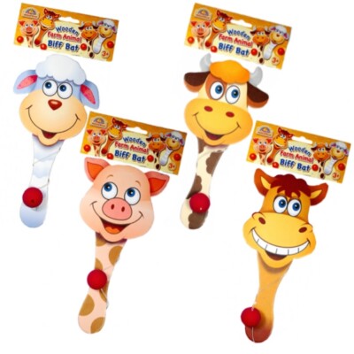 24-288 x FARM ANIMAL BIFF BAT & BALL 22cm Wholesale Bulk Buy Job Lot ...