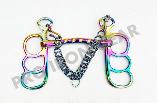 Rainbow Color Butterfly Bit Pelham Fancy Bit Mullen Mouth Horse Bit | eBay