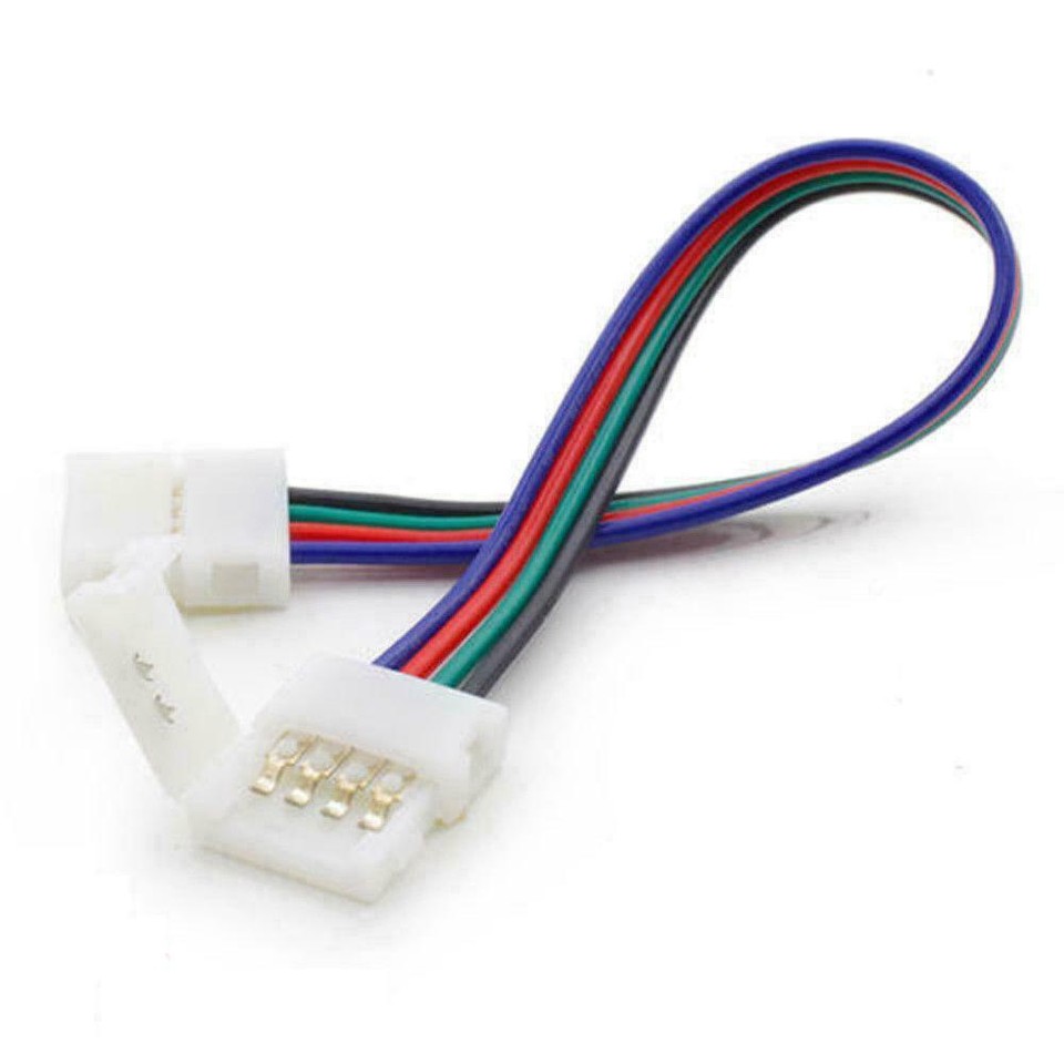 2PIN 4PIN LED STRIP RGB EXTENSION CABLE WIRE ADAPTER CLIP CONNECTOR 8MM ...
