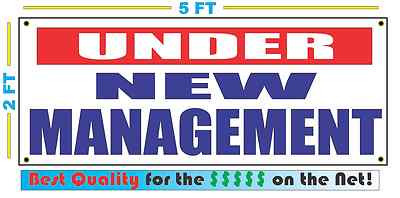 UNDER NEW MANAGEMENT Banner Sign NEW RW&B 2x5 | eBay
