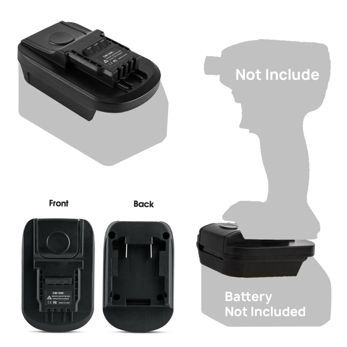 Battery Adapter Converter for Milwaukee to For Worx 20V Powershare 4PIN ...