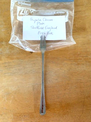 Sheffield England SIPELIA Pickle Fork Chromium Plate on Nickel Silver 8 ...