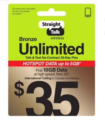 Straight Talk Rob 35 Refill Card Talk Text Unlimited 30 Day Top Up NOW ...