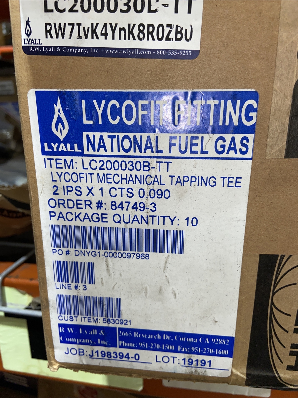 Pack of 2 LYCOFIT LC200030B-TT Mechanical Tapping Tee | eBay