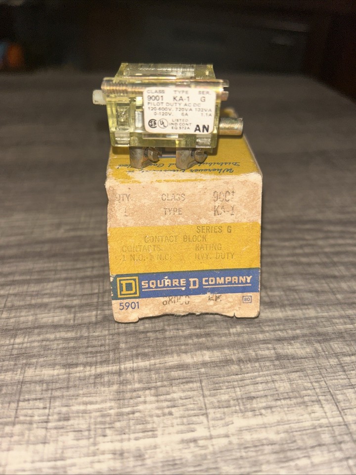 Square D Contact Block Class 9001 Type KA-1 Series G Pilot Duty AC DC ...
