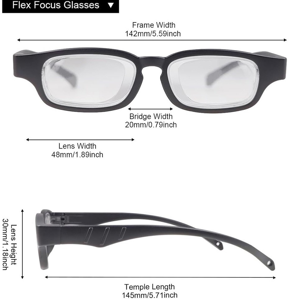 Flex Focal Adjustable Reading Glasses Dial Vision Readers 0 to 350D ...