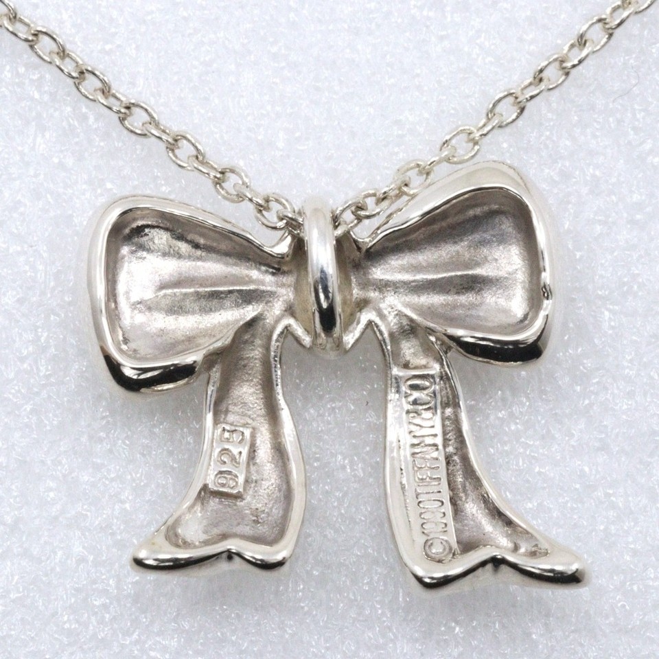 TIFFANY Co. Tiffany Ribbon Necklace Silver 925 Approximately 2.8g ...