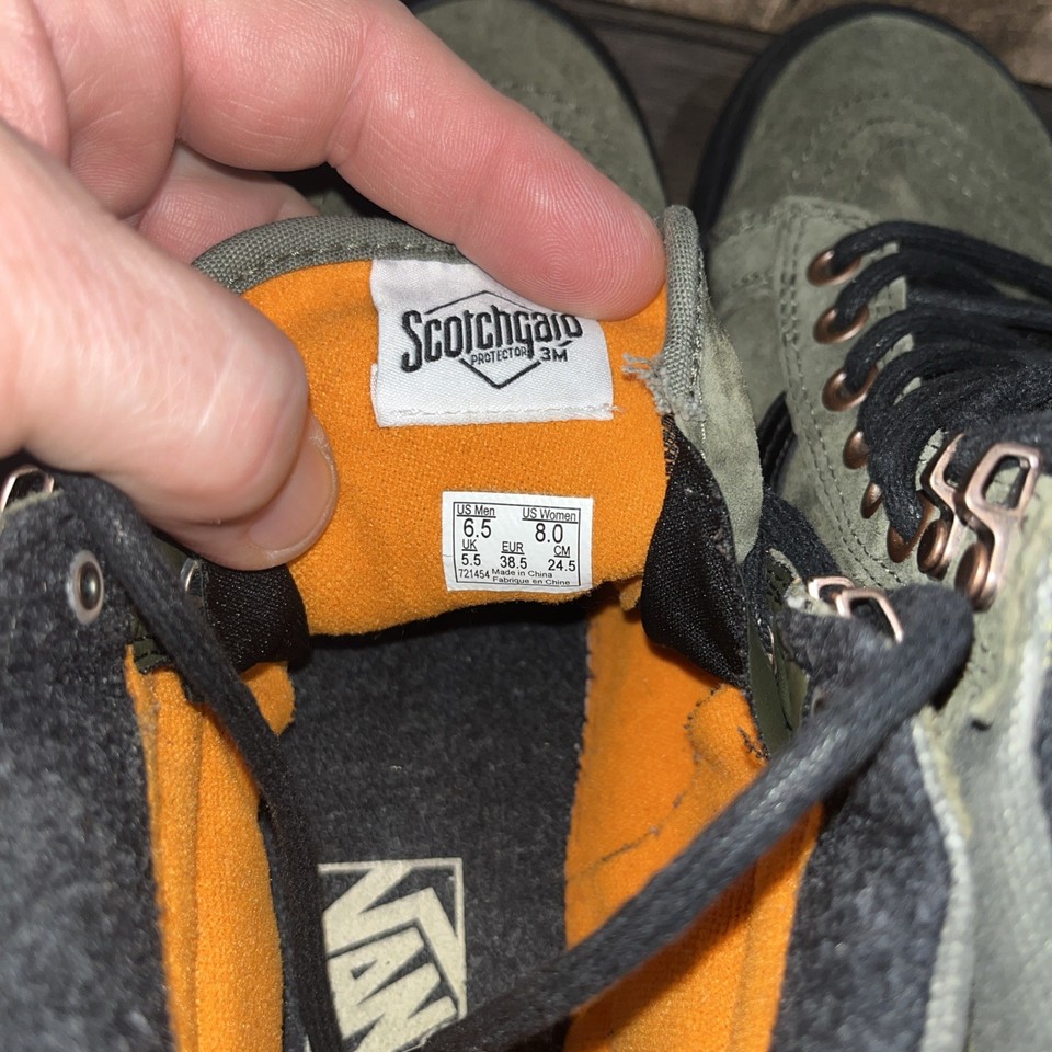 Vans Pat Moore Sk8 Hi Green Suede High Top Skate Shoe Men 6.5 Woman’s 8 ...