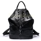 Sheepskin Leather Women's Colorful Blocks Patchwork Backpack Travel Bag ...