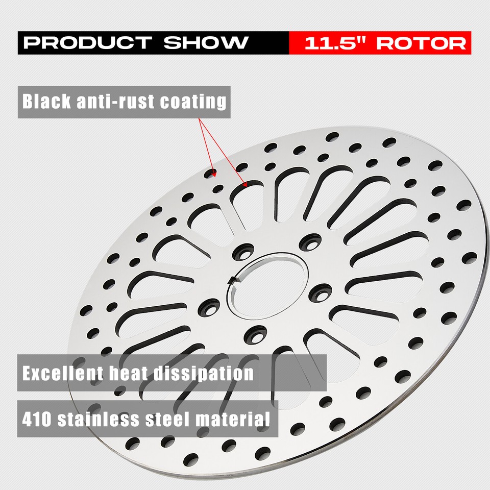 11.5" ( Front & Rear ) Brake Rotors Polished for Harley Heritage ...