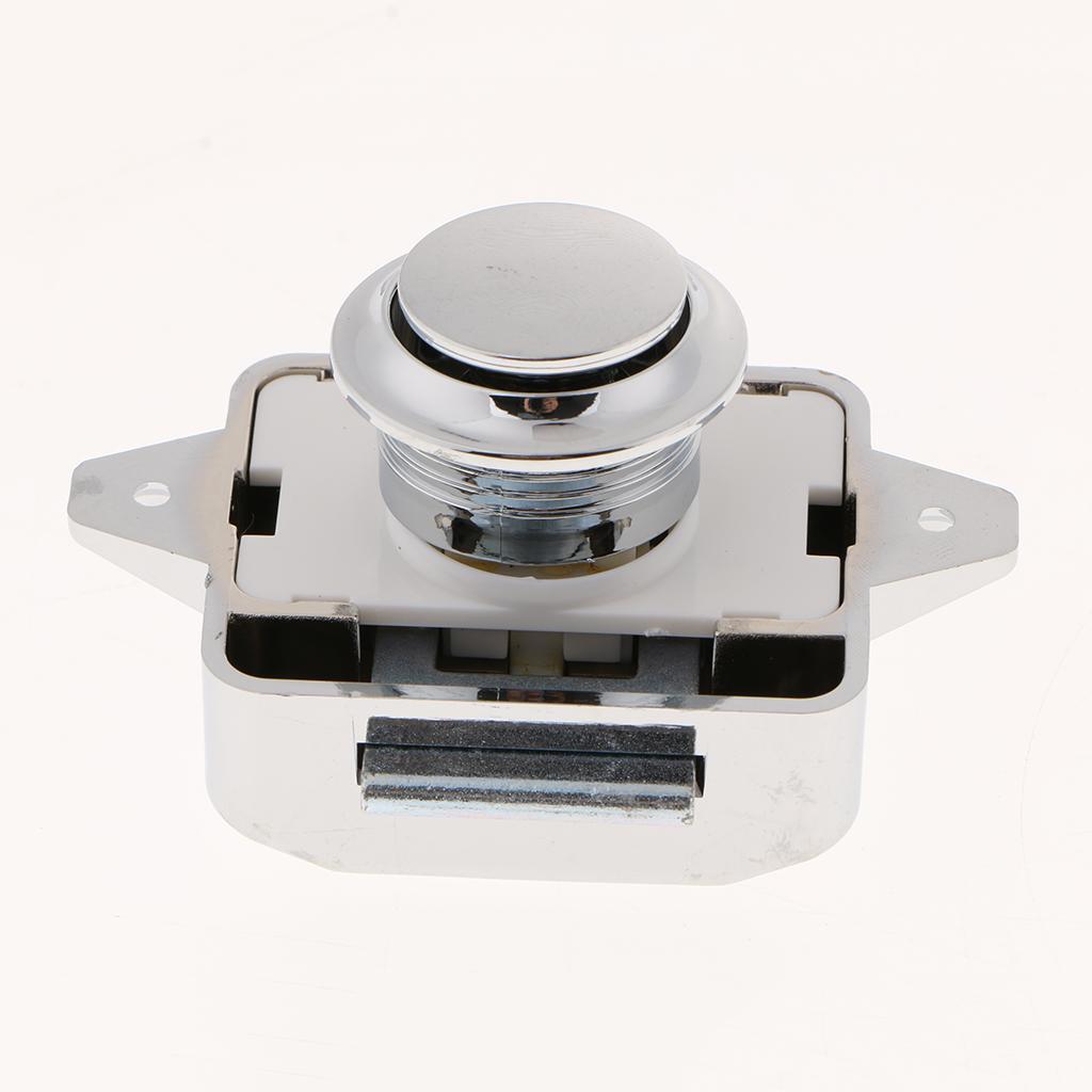 Push Button Lock Latch Knob Boat Camper Home Cabinet Sliver Alloy ...