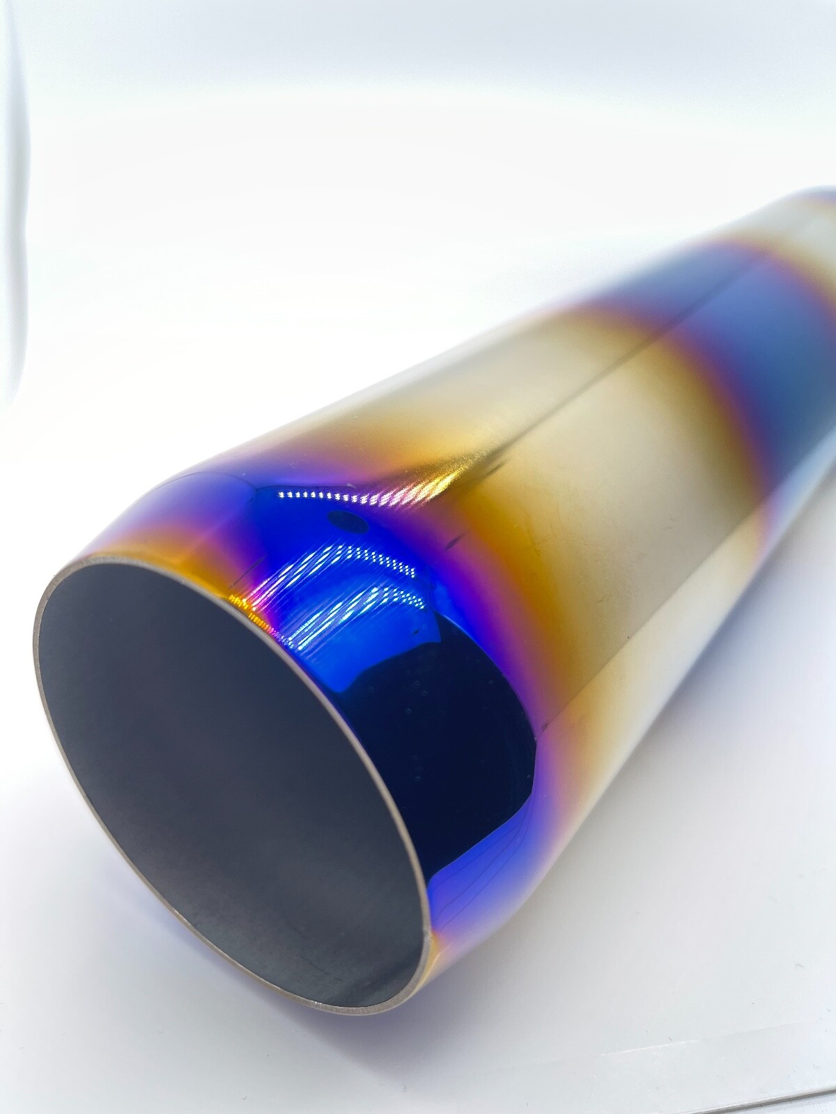 Titanium blue burnt exhaust muffler single exit FRS BRZ STI S2000 NSX ...