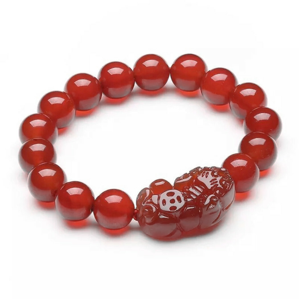 Feng Shui Handmade Red Agate Pi Yao / Pi Xiu Xie bracelet amulet for ...