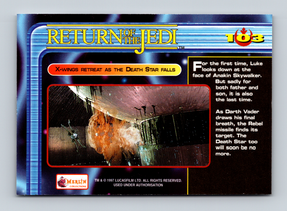 1997 Merlin Collection Star Wars - #103 - X-WINGS RETREAT AS THE DEATH ...