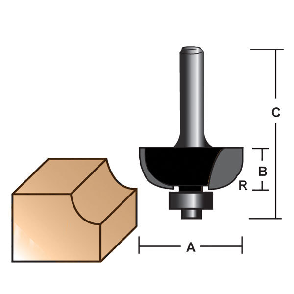 Supacut 22mm 1/2" Shank 13mm x 22mm Cove Bit Ball Bearing Router Bit ...