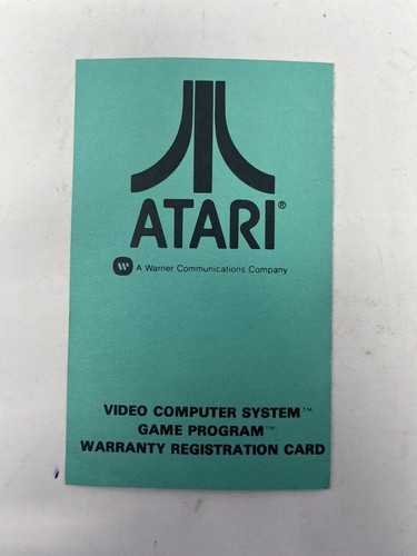 Atari Video Computer System 2600 Game Program Warranty Registration ...
