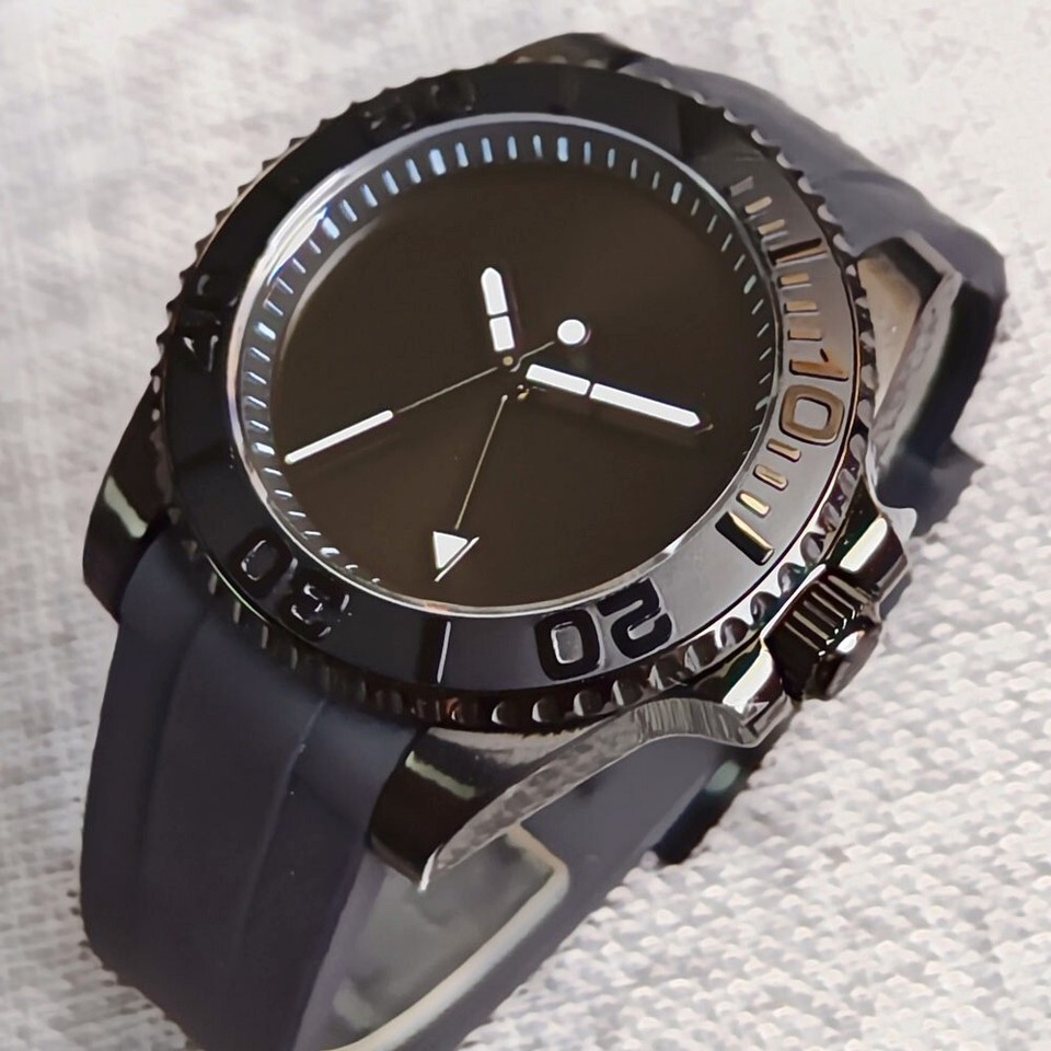20ATM All Black PVD Coating 40mm NH34A GMT Sapphire Mechanical Men's ...