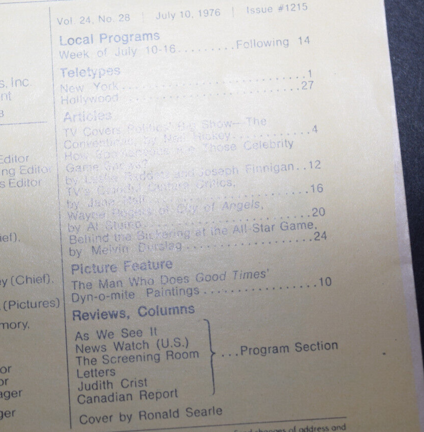 *Original* Jul 10-16, 1976 TV Guide Magazine - Political Conventions ...
