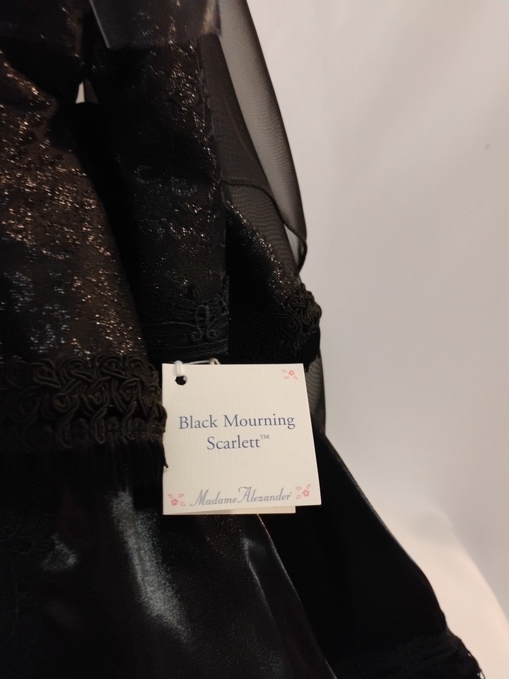 RARE Madame Alexander BLACK MOURNING SCARLETT 21" Portrait DOLL W/COA ...