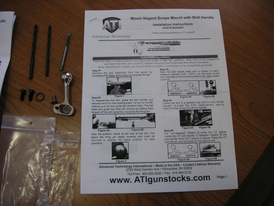 Assembly hardware with Bolt Handle for Double Rail Scope Mount for ...