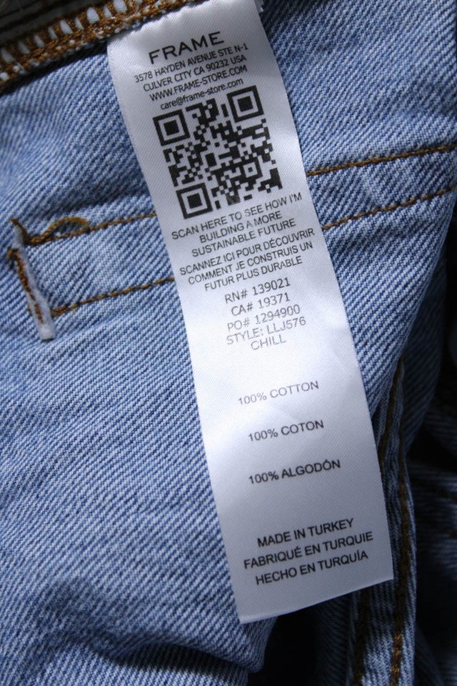 Frame Womens Cotton Zip Button Cuff Bottom Leg Denim Jeans Blue Size ...