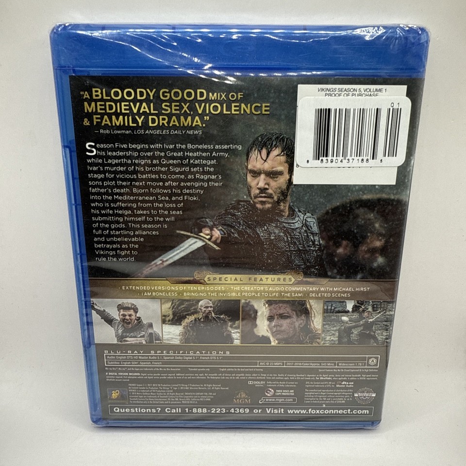 Vikings - Season 5 Volume 1 (Blu-ray, 2018, 3 Disc Set) Brand New ...
