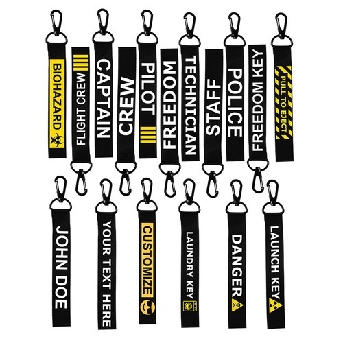 Custom Key Chain Keyring Luggage Personalised Name Text Tag Zipper Pull ...