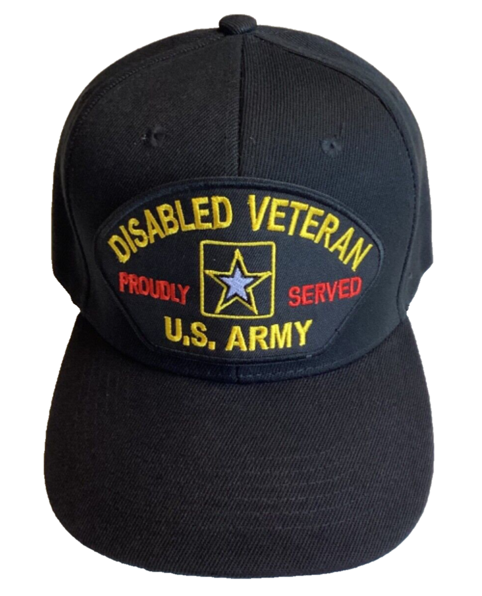 U.S. ARMY DISABLED VETERAN PROUDLY SERVED Military Ball Cap - black | eBay