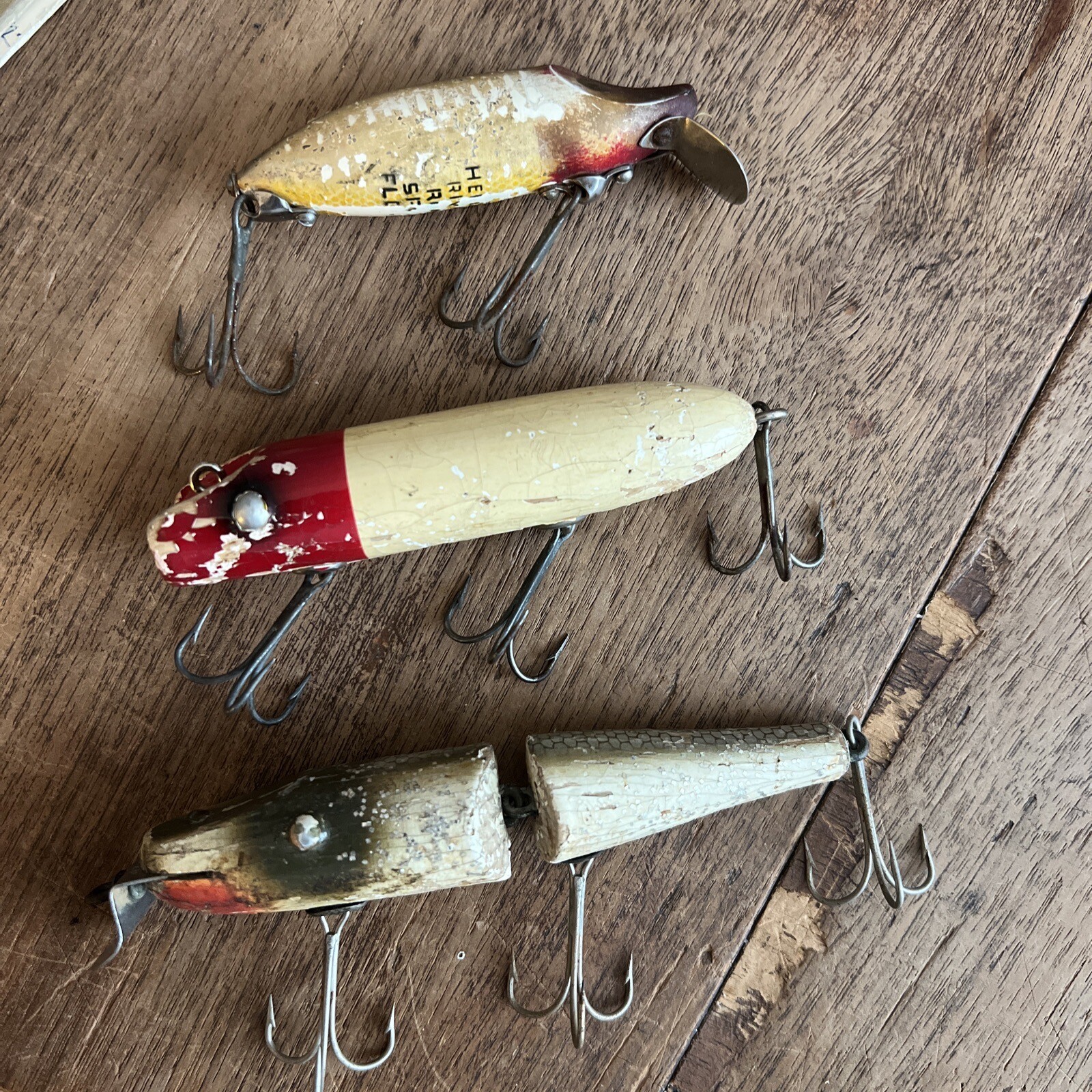3 Vintage Antique Wood Fishing Lures #HB5 | eBay