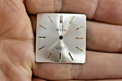 Vintage Swiss Made Titus Square 25.90mm Wrist Watch Dial & Hands lot.t ...