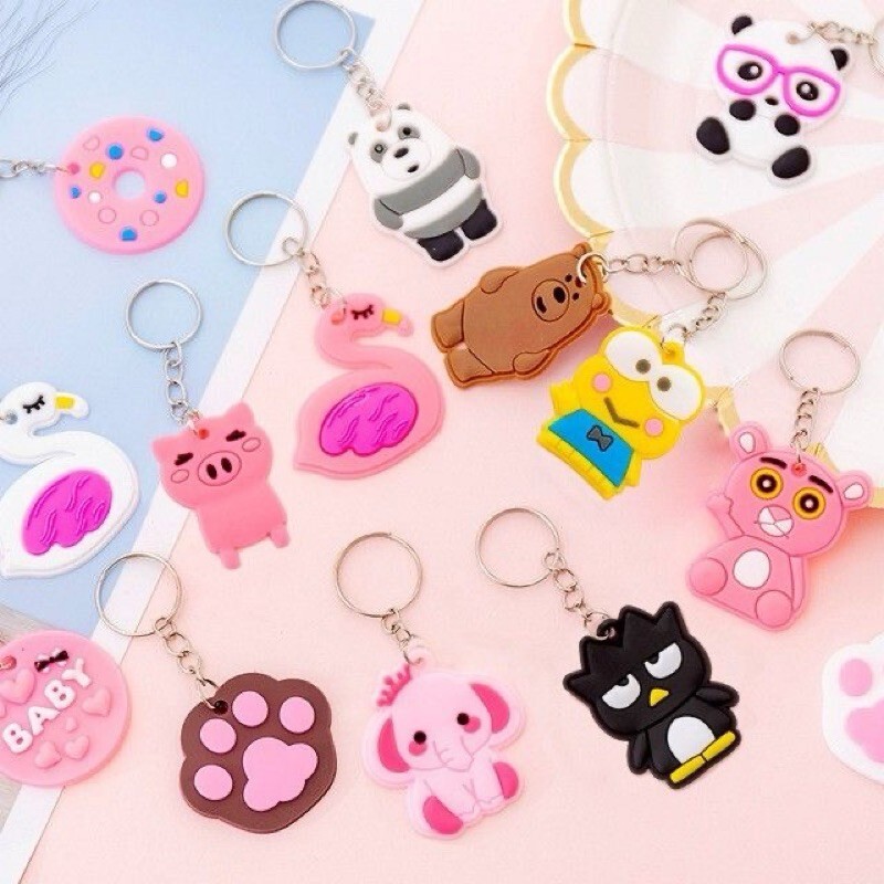 Cute keychain Keyring Plastic Key Ring cartoon kid child boy girl gift ...