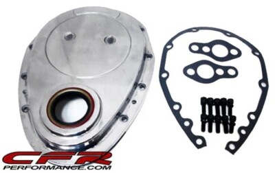 ALUMINUM For CHEVY SB 283 305 327 350 400 TIMING CHAIN COVER SET ...
