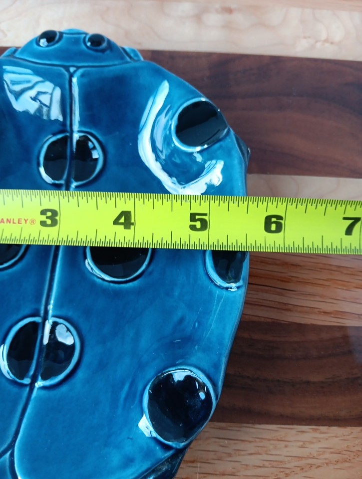 7" Blue Ladybug Lady Bug Trinket Dish Ash Tray Spoon Trivet MN Art | eBay
