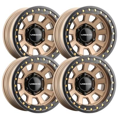 (Set-4) Vision Offroad 350 Ojos 17x9 8x6.5 12mm Bronze Wheels Rims 17 ...