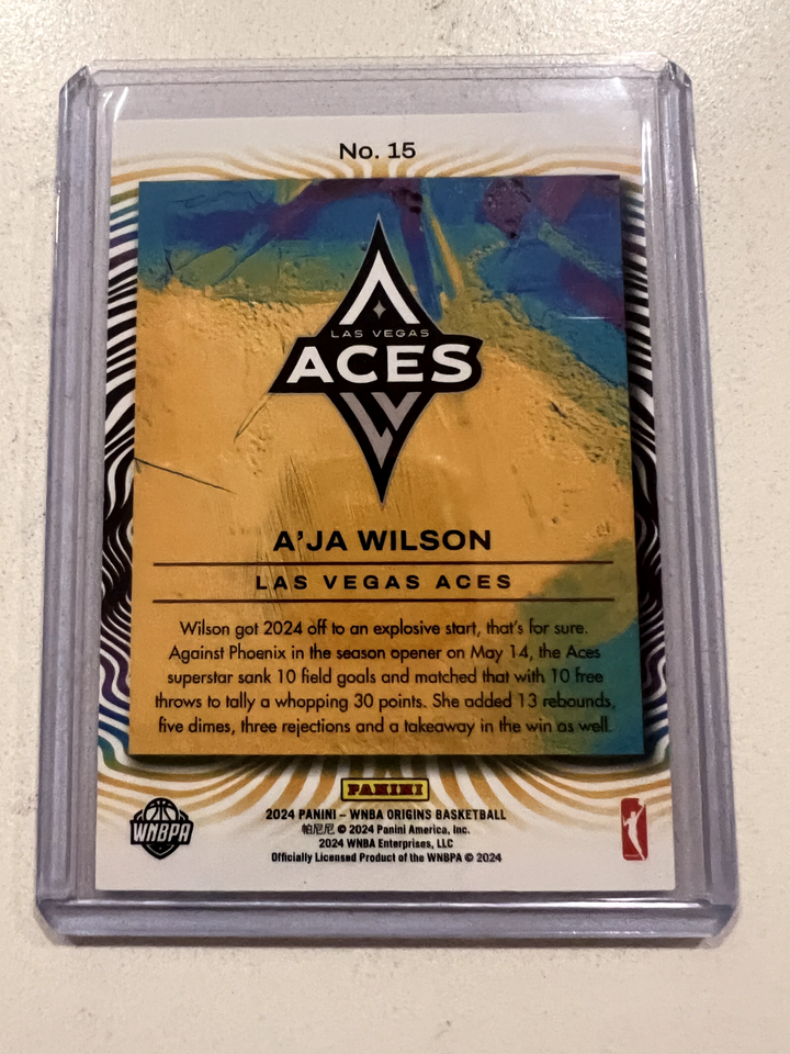 2024 Panini Origins WNBA Drip SP A'JA WILSON #15 ACES perfect condition ...