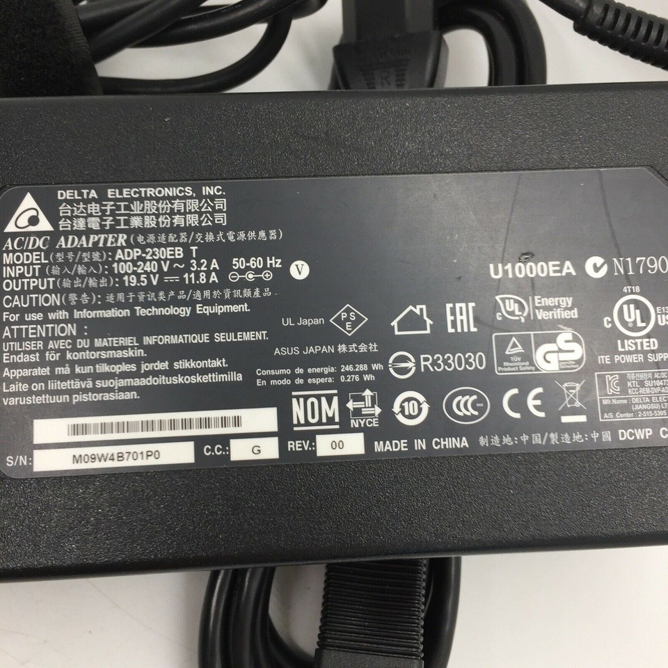 Genuine Delta Laptop Charger AC Adaptor Power Supply ADP-230EB T 230W 5 ...