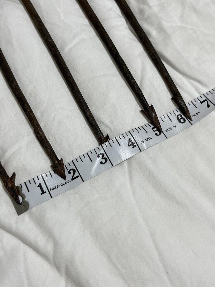 Vintage Antique Hand Made 5 Prong Wrought Iron Barbed Harpoon/Fish ...