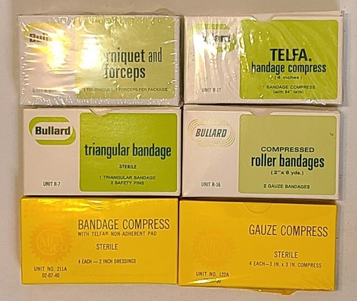 Vintage Medical Supply First Aid Triangular Roller Bandages Tourniquet ...