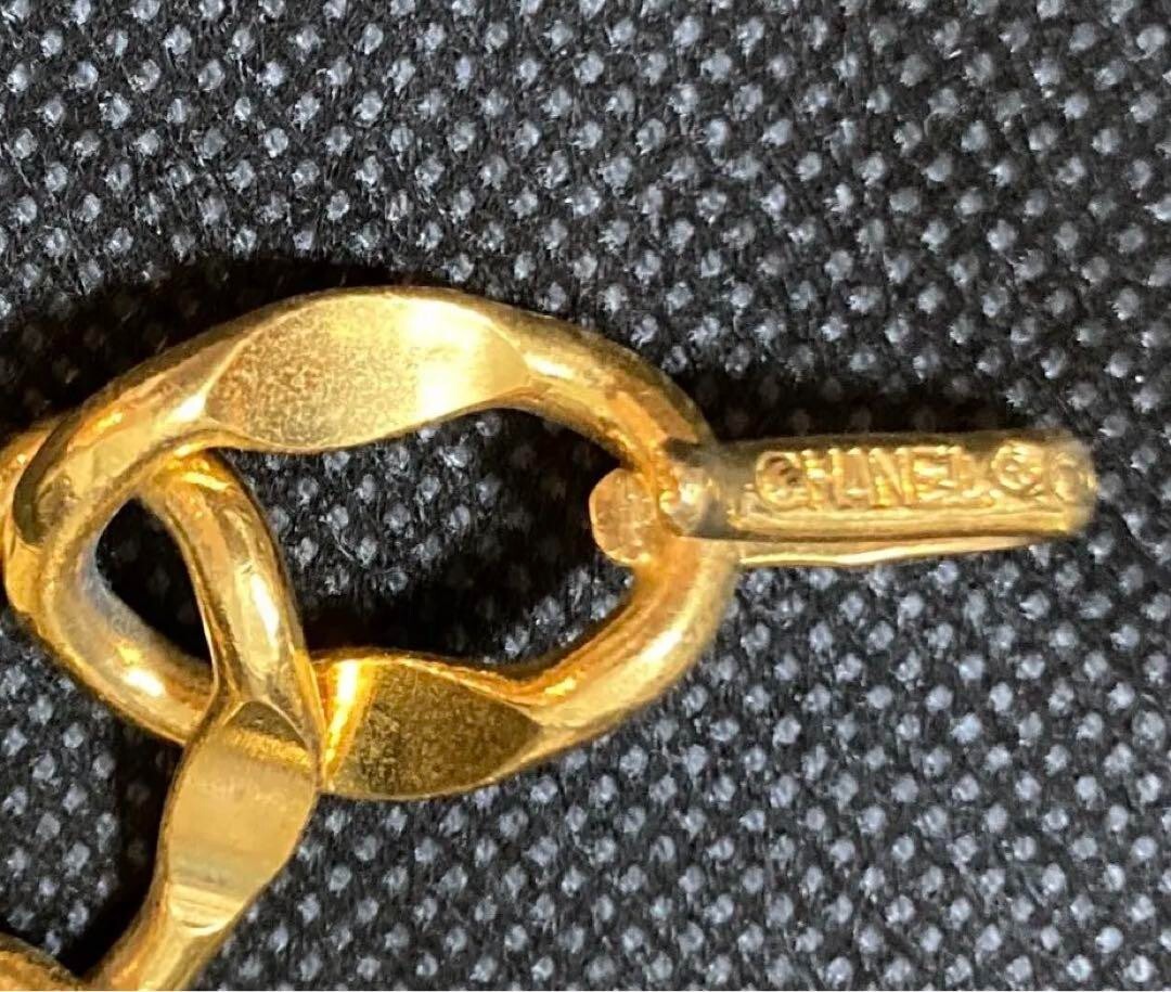 CHANEL BELT AUTH Coco chain CC Rare Gold Plate Logo Vintage Necklace ...