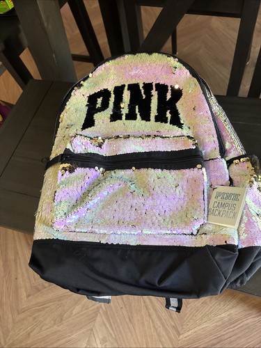 Pink Victorias Secret Flip Sequins Bling Campus Backpack Brand New ...
