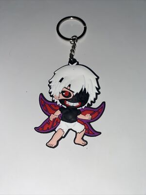 Tokyo Ghoul Kaneki Ken One Eyed Wings Double Sided PVC Keychain Keyring ...