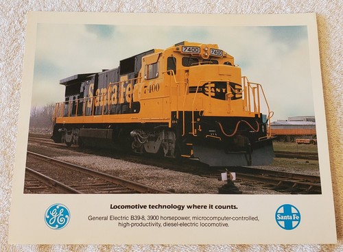 Vintage Santa Fe Railroad General Electric B39-8 Locomotive #7400 color ...
