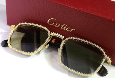 Cartier Buffalo Horn Sunglasses CT0363S-Custom 9 carat VS Lab Diamonds ...