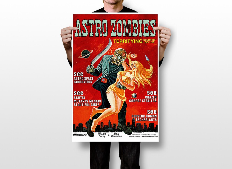 Astro Zombies Vintage Horror Movie Art Wall Indoor Room Poster - POSTER ...