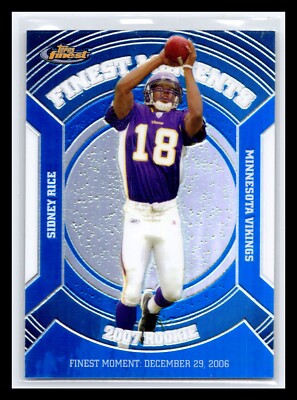 2007 Topps Finest #RFM-SR Sidney Rice #/299 RC Rookie Refractor Vikings ...