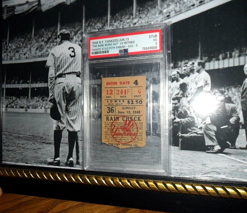 ⚾ 1948 "THE BABE RUTH BOW OUT" TICKET STUB FINAL YANKEE STADIUM ...