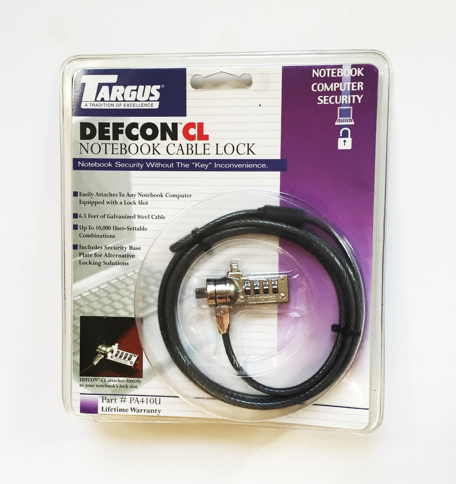 Targus Defcon CL Notebook Laptop Cable Lock PA410U - Made in Tawain ...