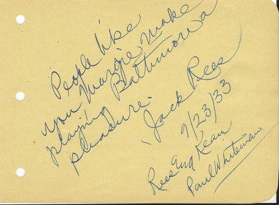 Jack Rees Signed Vintage Album Page Rees & Kean | eBay