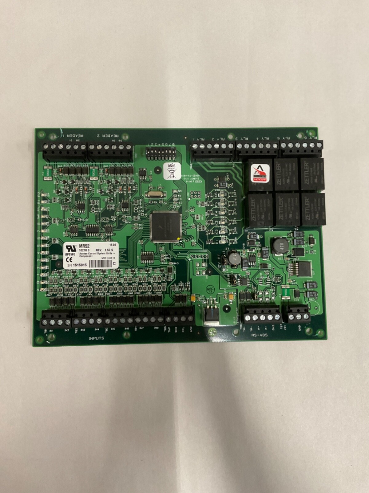 Mercury MR52 10278 0 REV. 1.57.5 Access Control System Units Component ...