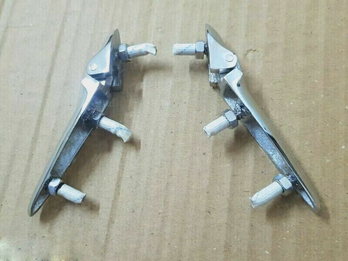 Fits For Vintage Car Bonnet Hood Hinges Set Chrome Plated Pair 5" 2 ...